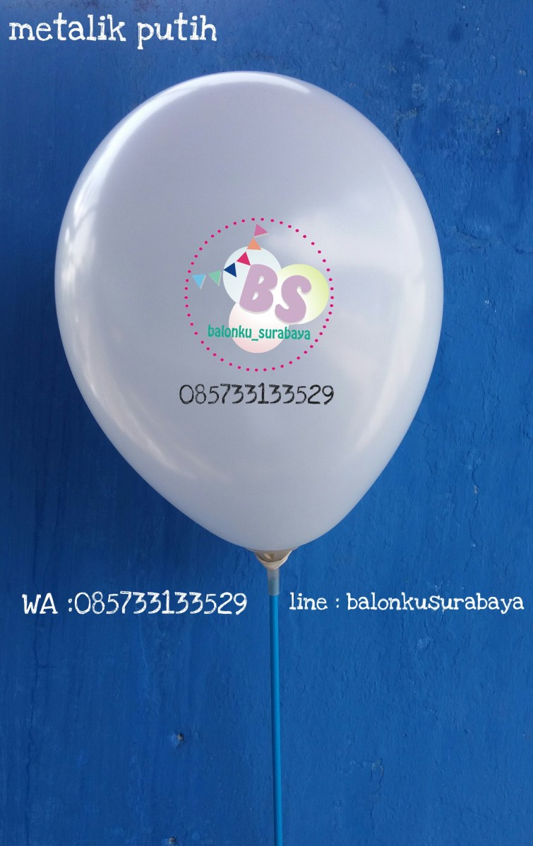 Balon ulang tahun Latex Premium Warna Putih Metalik – Balonku Surabaya