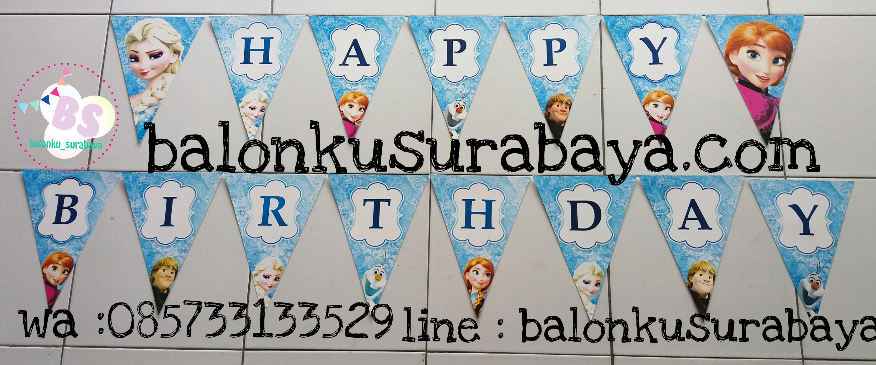 Bendera ulang tahun / Bunting flag happy birthday / Flag banner Frozen ...
